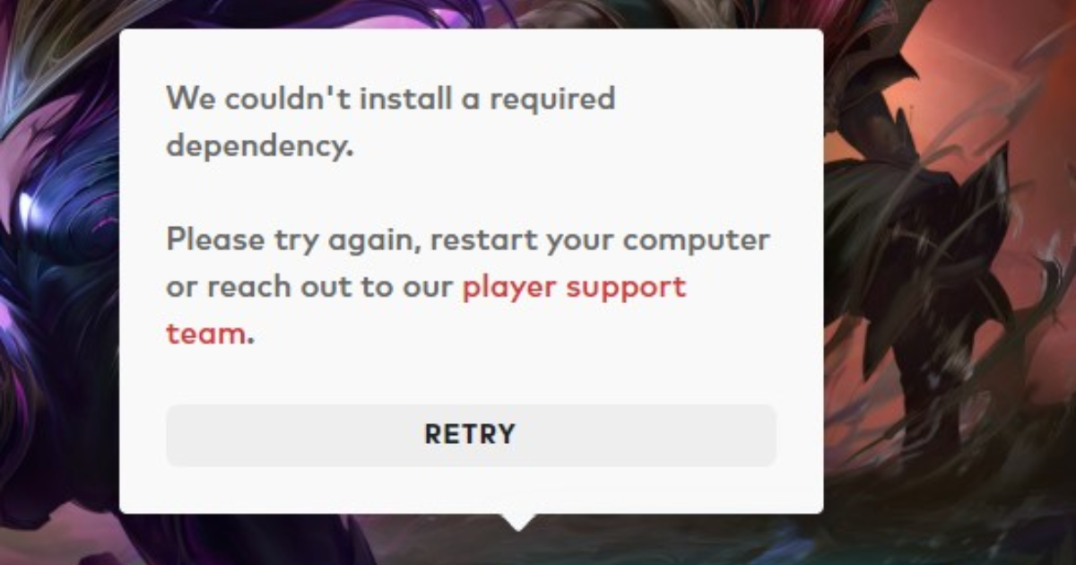 We Couldn't Install A Required Dependency League of Legends Error - Quick Fix - gamer.org